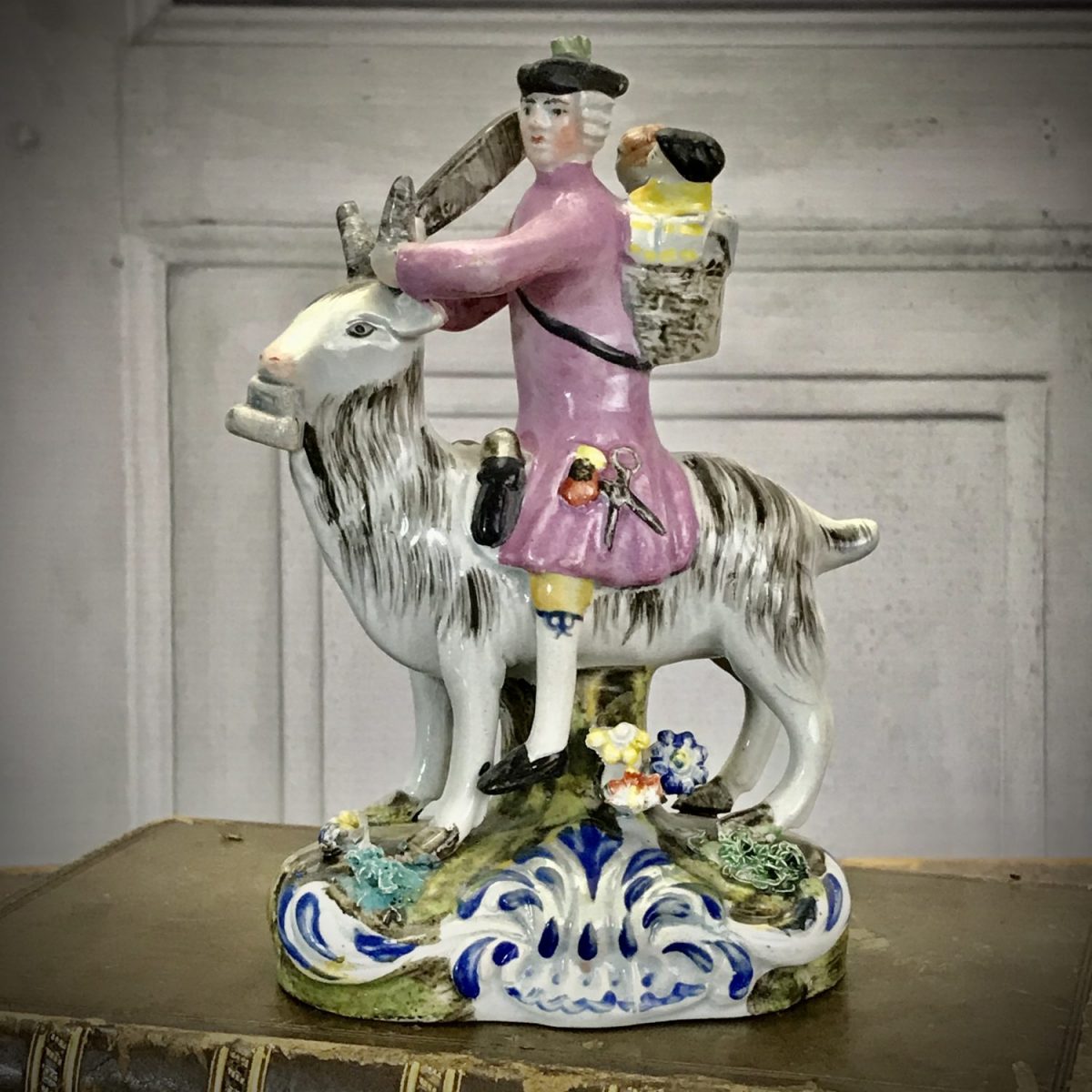 Early Staffordshire Figure of The Welch Tailor Riding a Goat, c1825 ...