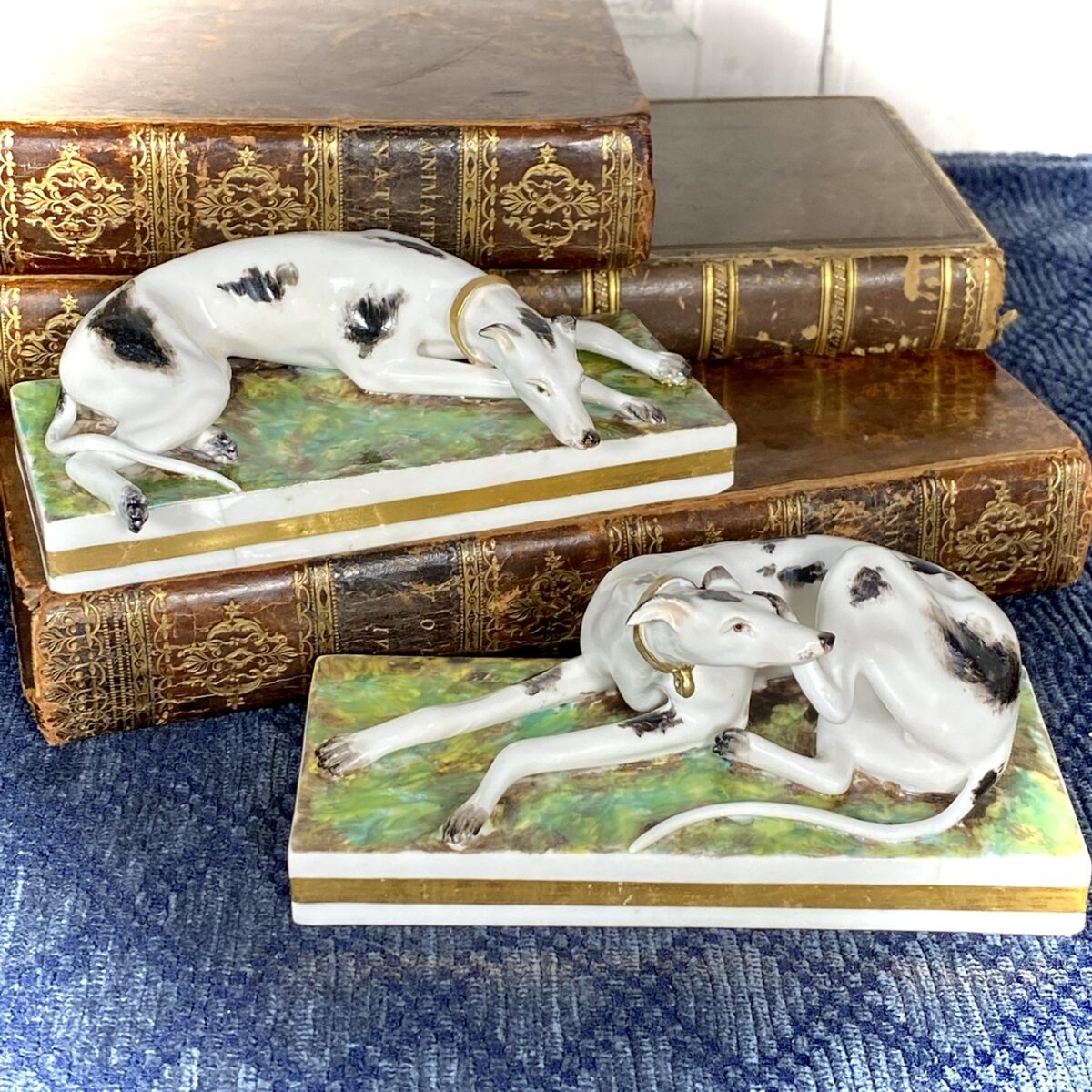 Pair of Derby Porcelain Greyhounds – Andrew Dando – Antique Pottery ...