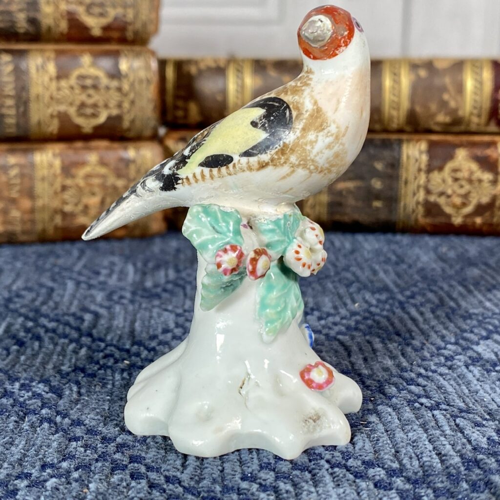 C18th Derby Miniature Goldfinch (af) – Andrew Dando – Antique Pottery ...