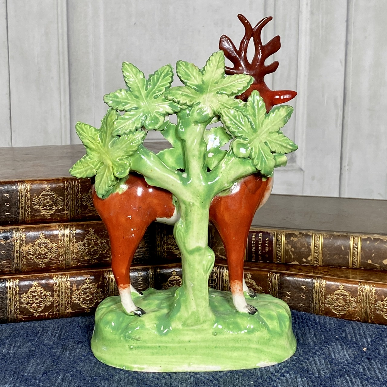 Staffordshire Pottery Stag with Bocage – Andrew Dando – Antique Pottery ...