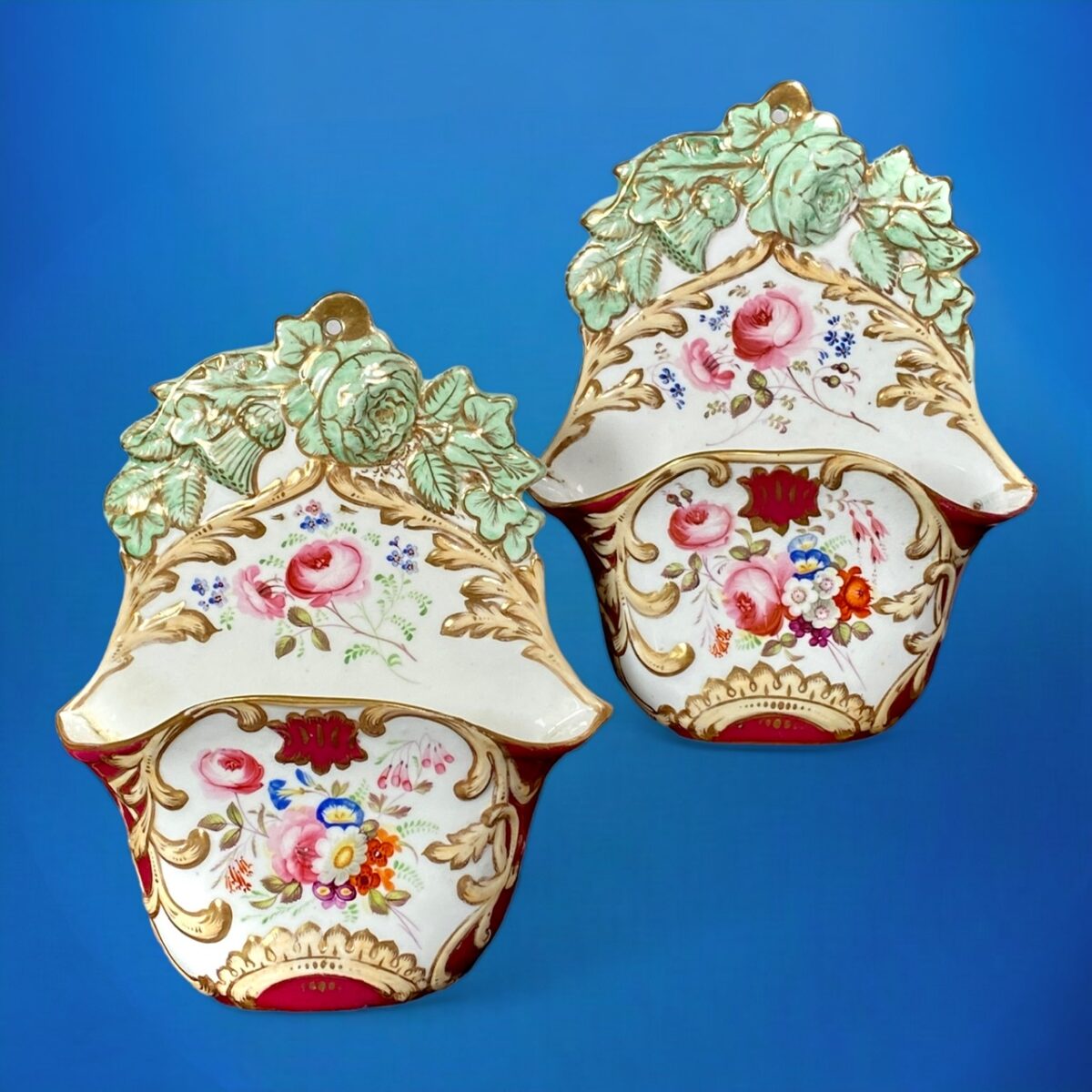 Pair of Antique English Porcelain Wall Pockets – Andrew Dando – Antique ...