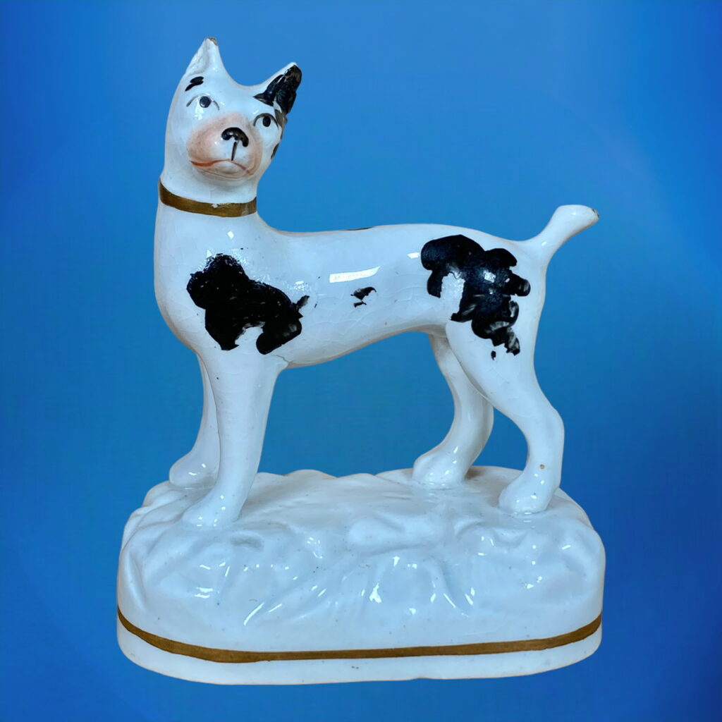 Staffordshire Miniature Black & White Dog – Andrew Dando – Antique ...